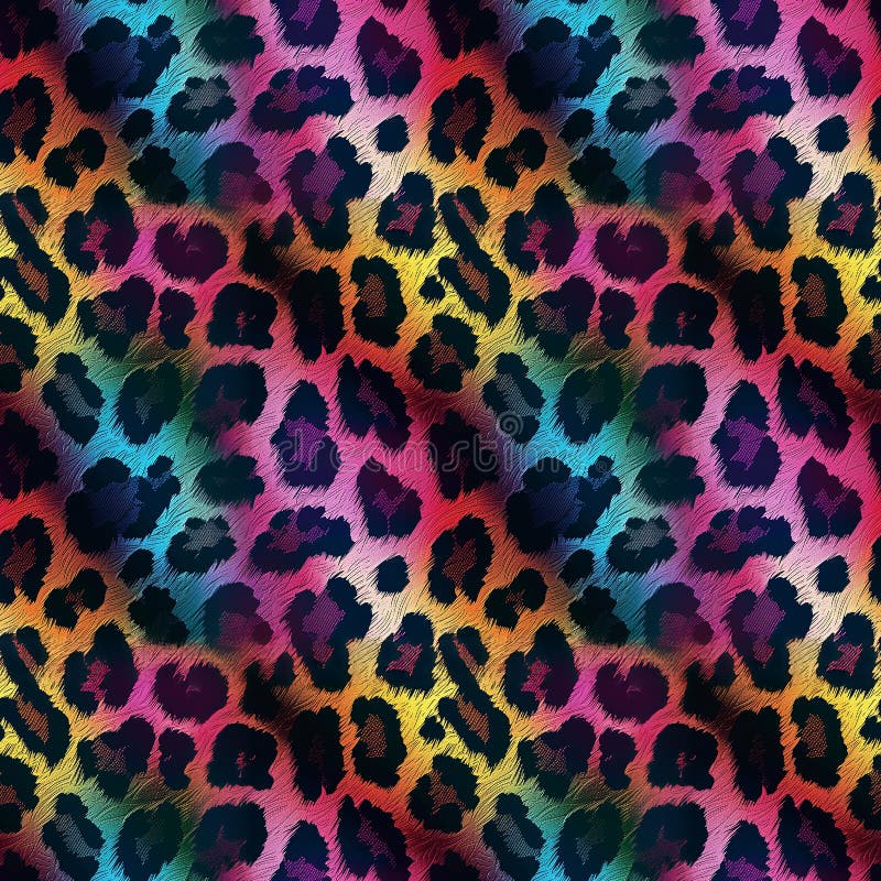 Colorful Leopard Print Background Seamless Stock Illustration ...