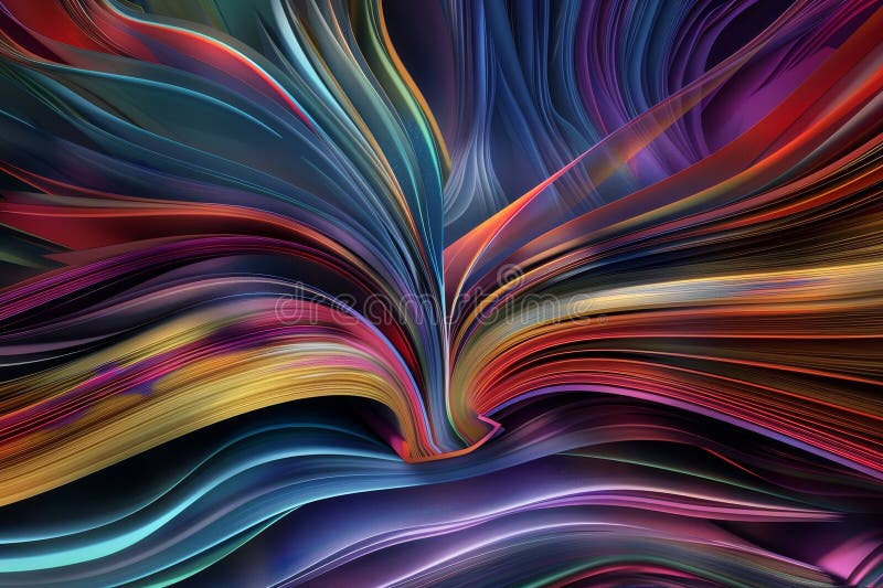 A Vibrant Book is Showcased in this Depiction, an Abstract ...