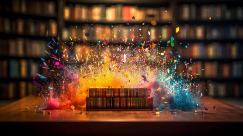 Vibrant Bookshelf Showcase with Studio and Volumetric Lighting: a Sony ...