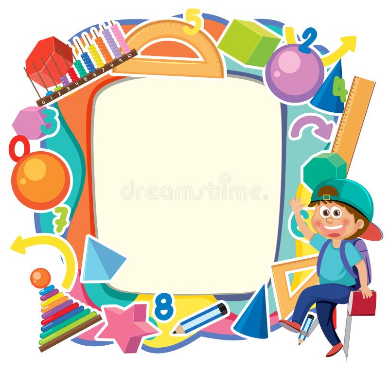 A Vibrant Border of Educational Tools Stock Vector - Illustration of ...
