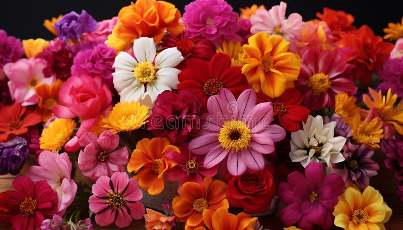 A Vibrant Bouquet of Multi Colored Flowers Brings Freshness To Summer ...