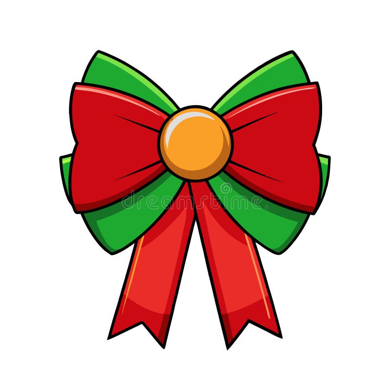 A Vibrant Bow Featuring Red and Green Ribbons with a Large, Central ...