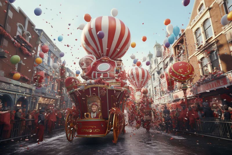 Vibrant Boxing Day Parade Scenes Featuring Stock Illustration ...