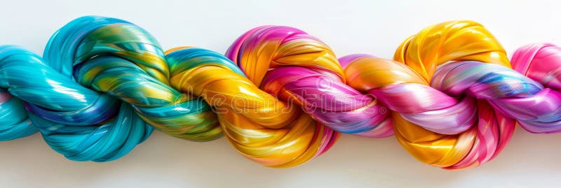 Vibrant Braided Ropes on White Backdrop Symbolize Unity, Diversity, and ...