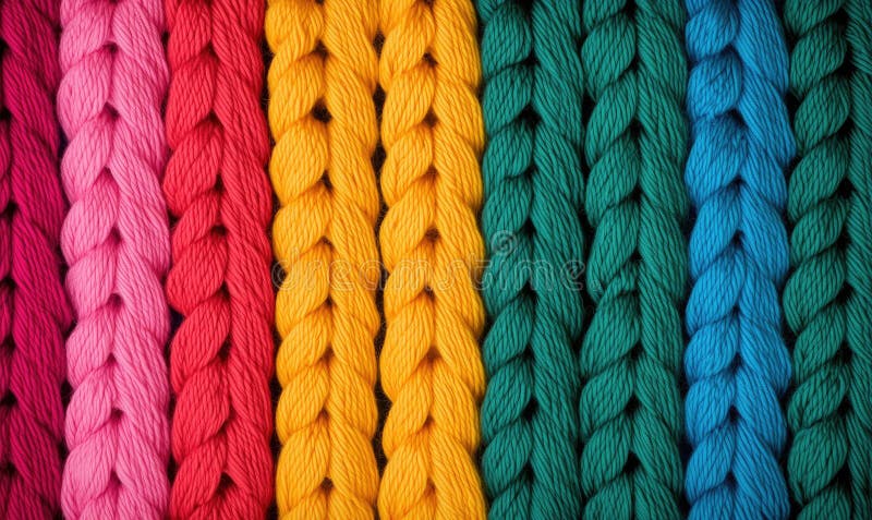 Vibrant Braids of Colorful Yarn Create a Visually Stunning Display ...