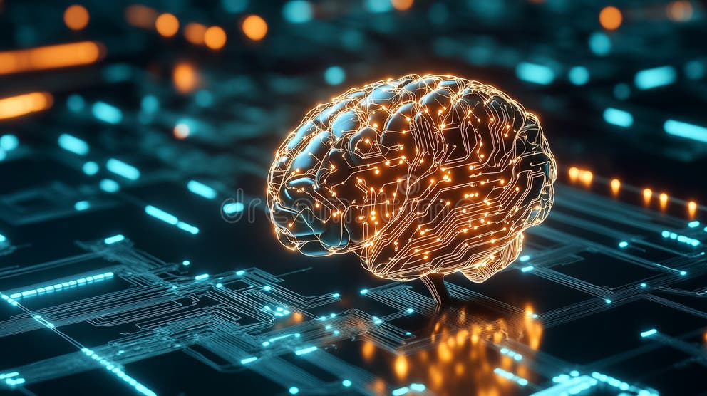 A Vibrant Brain of Circuits Lights Up, Blending Technology and ...