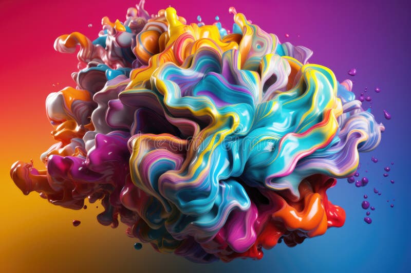 A Vibrant Brain in Diverse Colors Showcasing Neural Diversity and ...
