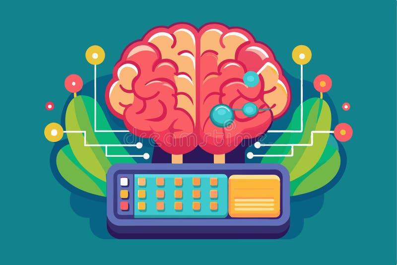 A Vibrant Brain Illustration Showcases Interactive Elements and ...