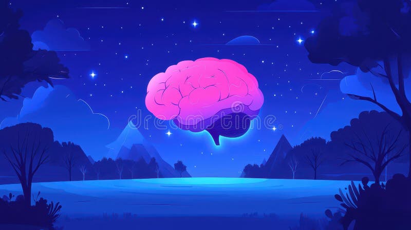 A Vibrant Brain Scan Illustration Capturing Memory Recall, Showcasing ...