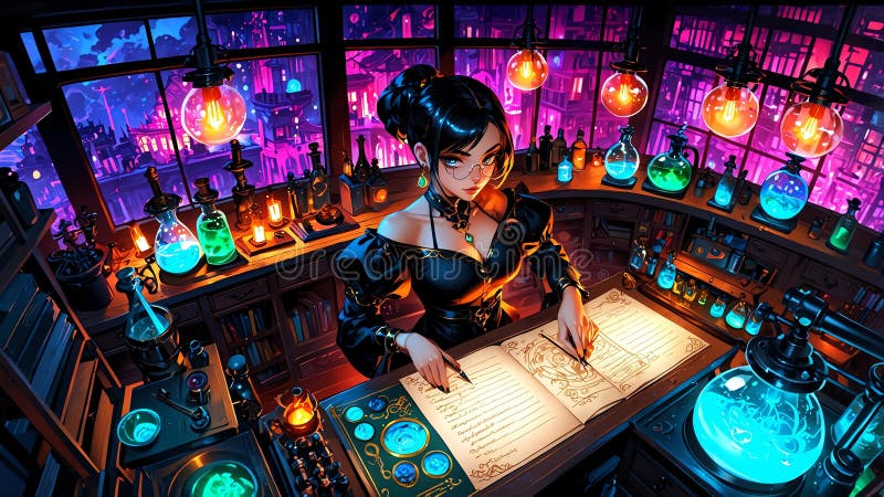 Vibrant Breathtaking Panoramic View of an Alchemy Lab Ai Generated ...