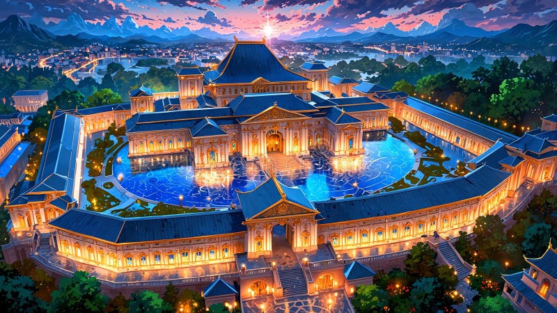 Vibrant Breathtaking Panoramic View of a Royal Palace Ai Generated ...