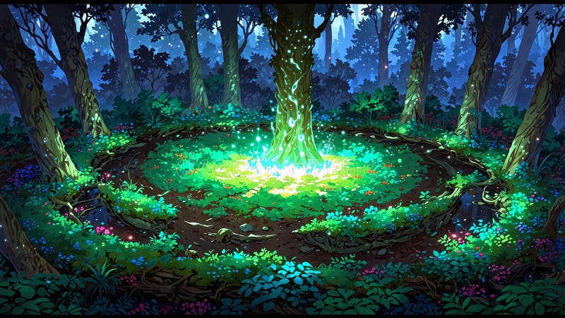 Vibrant Breathtaking Panoramic View of a Sacred Grove Ai Generated ...