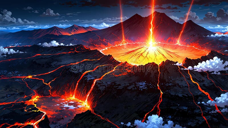 Vibrant Breathtaking Panoramic View of a Volcano Ai Generated Stock ...