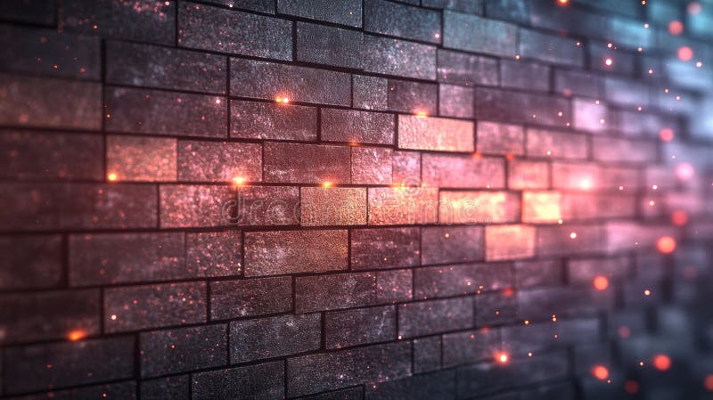 A Vibrant Brick Wall with a Glowing Effect Creates a Stunning Visual ...