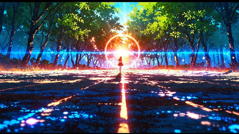 Vibrant Bright Fantasy World Anime Ai Generated Stock Illustration ...