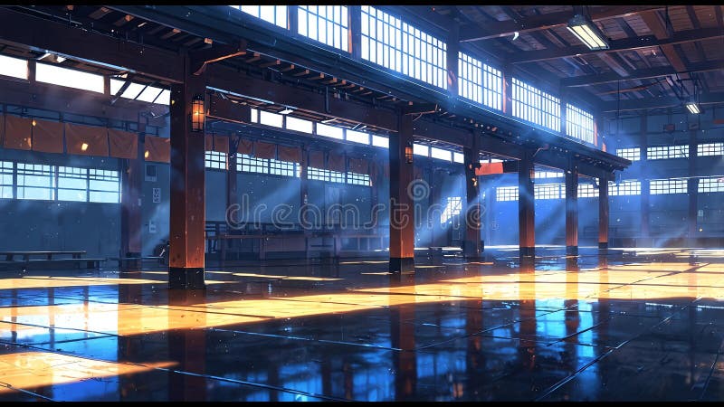 Vibrant Bright Front of a Dojo Anime Ai Generated Stock Illustration ...
