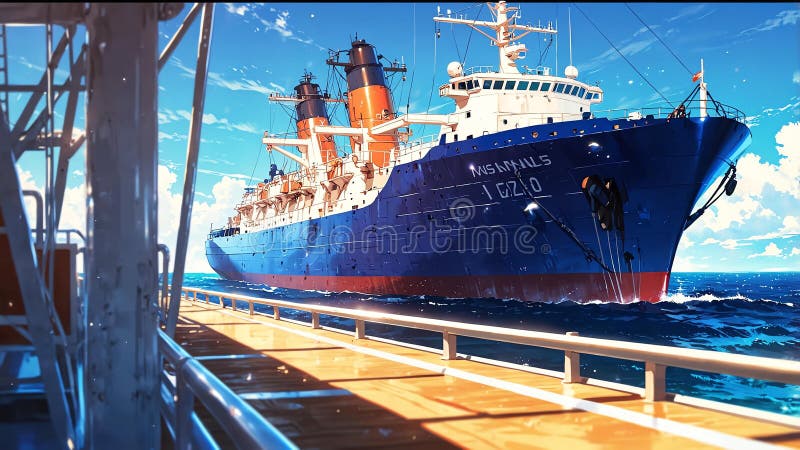 Vibrant Bright Front of a Ship Anime Ai Generated Stock Illustration ...