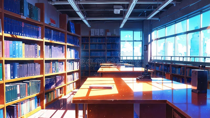 Vibrant Bright Library Anime Ai Generated Stock Illustration ...