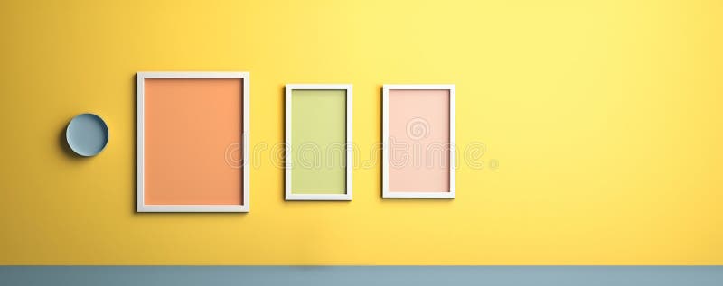 Vibrant Bright Multi Colour Background with Empty Blank Photo Frames ...