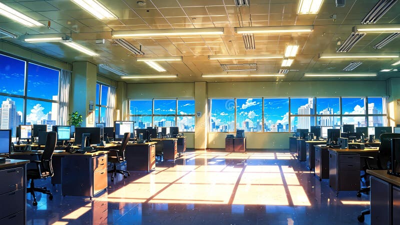 Vibrant Bright Office Anime Ai Generated Stock Illustration ...