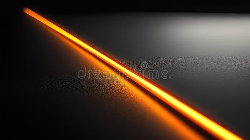 Vibrant Bright Orange Line of Light on Deep Black Background for ...