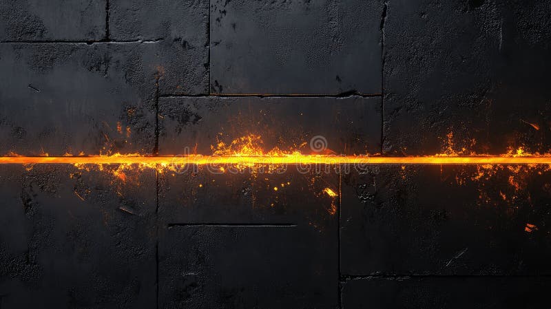 Vibrant Bright Orange Line of Light on Deep Black Background for ...