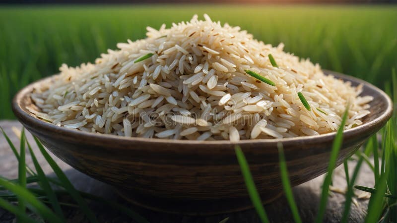 Vibrant and Bright View of Rice in Cinematic Closeup Ai Generated Stock ...