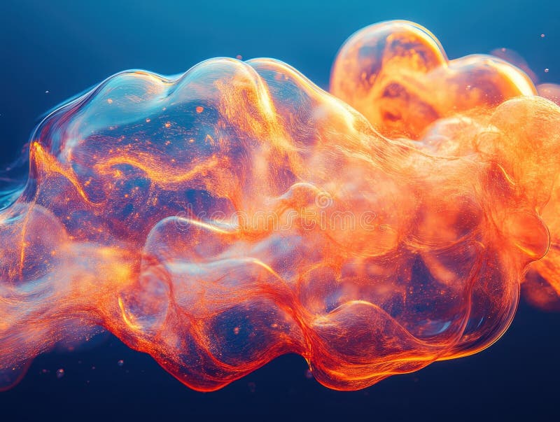 Vibrant Bubble with Colorful Bokeh Reflection in Warm Lighting Stock ...