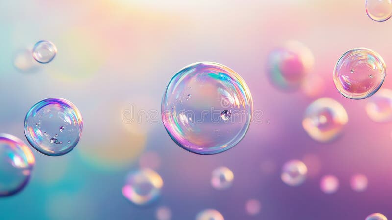 Vibrant Bubbles Dance in a Smooth Gradient Background, Showcasing Their ...