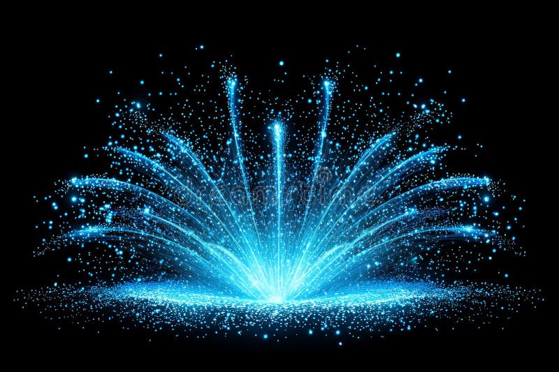 A Vibrant Burst of Blue Particles Radiates from the Core, Scattering ...