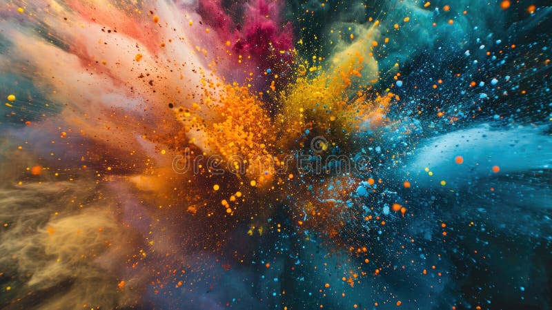 A Vibrant Burst of Colored Powder Stock Image - Image of lively ...