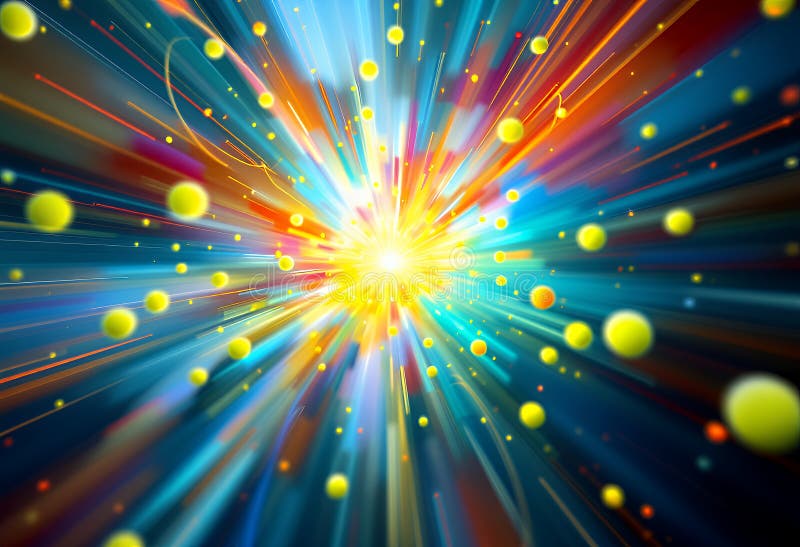 Vibrant Burst of Colorful Abstract Light Rays Radiating from a Central ...