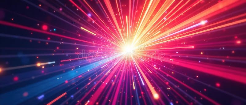 Vibrant Burst of Colorful Light Rays a Dynamic Abstract Explosion for ...