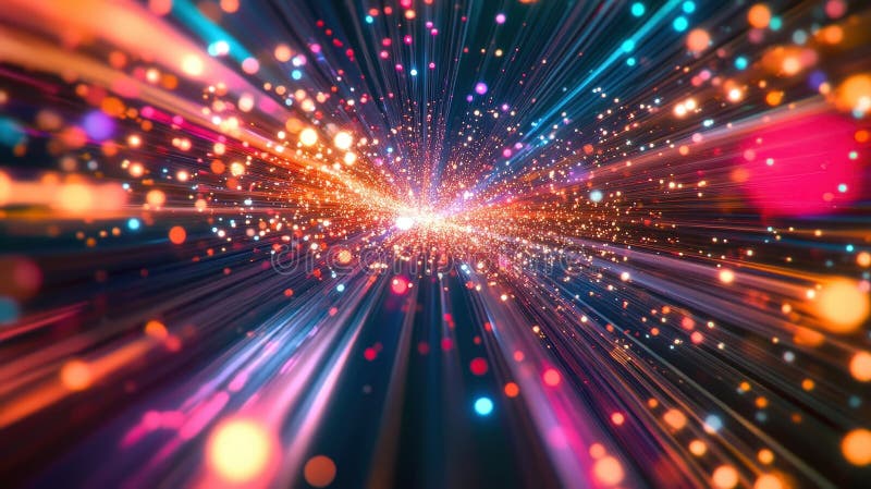 A Vibrant Burst of Colorful Lights Creating a Mesmerizing Effect in a ...