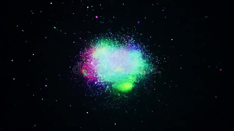 Vibrant Burst of Colorful Powder is Exploding Against a Black ...