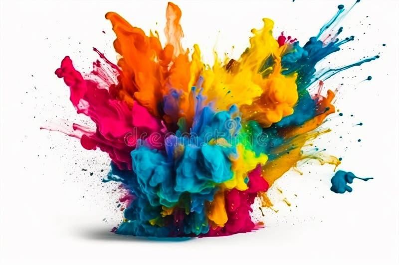 Vibrant Burst: Colorful and Powerful Paint Explosion (AI Generated ...