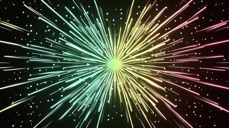 A Vibrant Burst of Light and Color Radiating from a Central Point ...