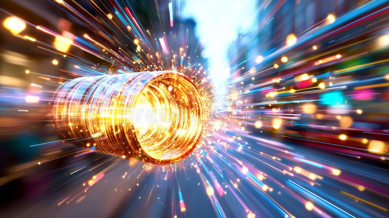 Dynamic Light Burst Effect Creating a Sense of Speed and Energy Stock ...