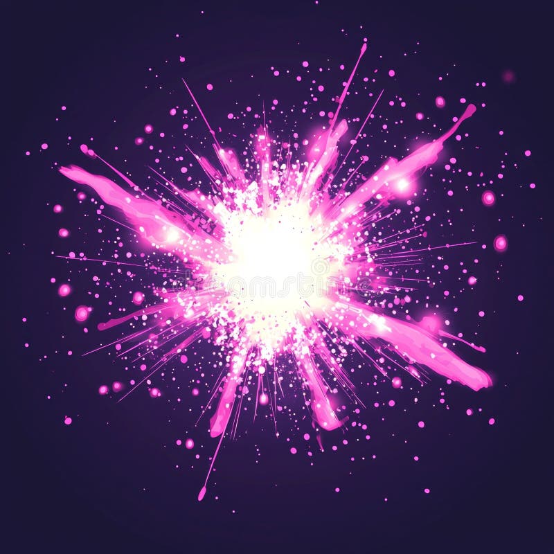 Vibrant Burst of Pink Particles Explodes Outward from a Brilliant Core ...