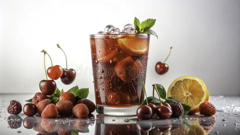 A Vibrant Burst of Summer Flavors Refreshing Red Soda with Cherry ...