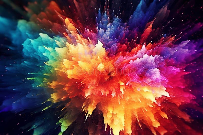 Vibrant Bursts of Abstract Color, an Explosive Canvas of Creativity ...