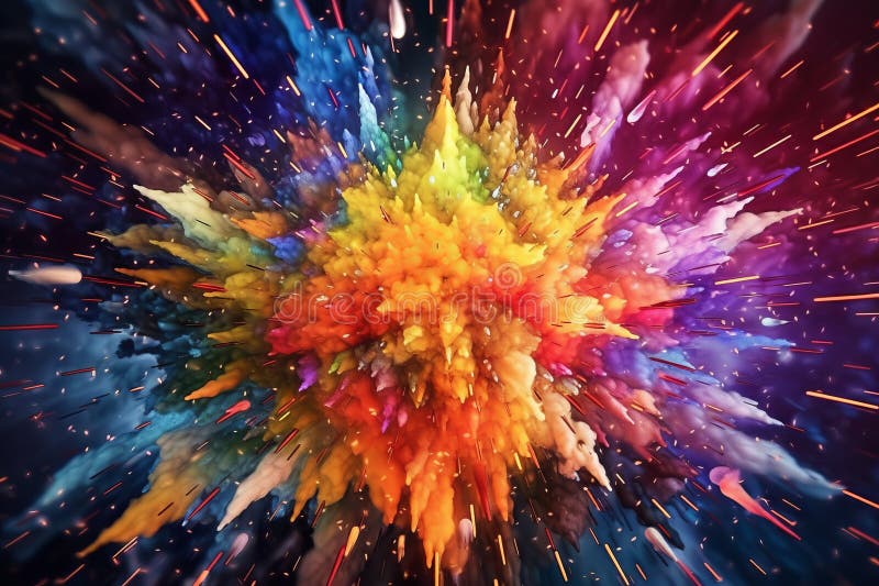 Vibrant Bursts of Abstract Color, an Explosive Canvas of Creativity ...