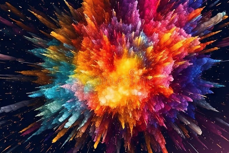 Vibrant Bursts of Abstract Color, an Explosive Canvas of Creativity ...