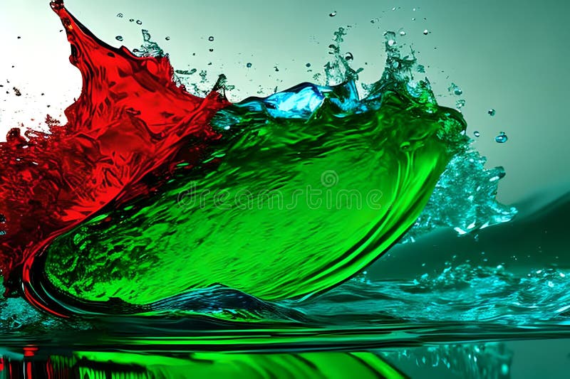 A Mesmerizing Colourful Liquid Splash Stock Illustration - Illustration ...