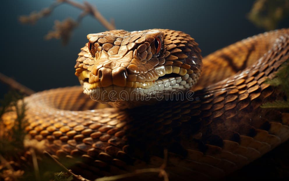 Vibrant Bushmaster Snake Image on White Stock Image - Image of coil ...