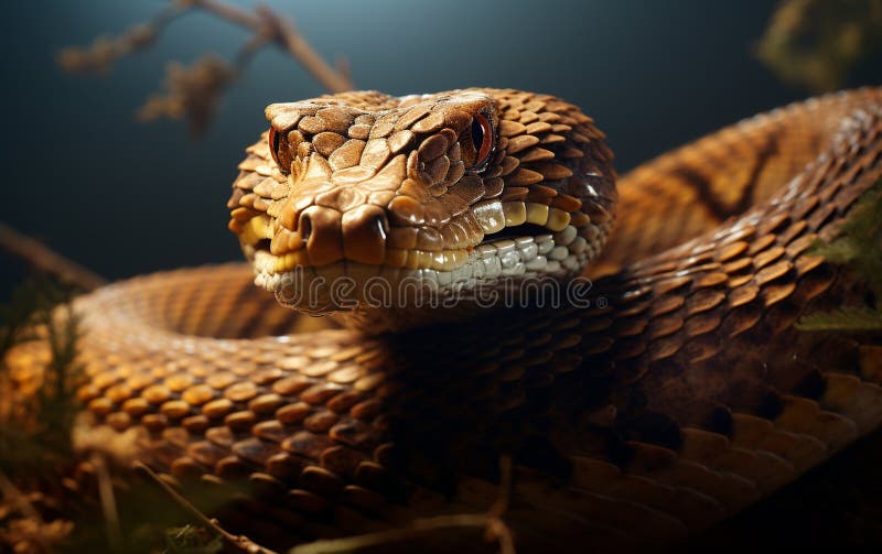 Vibrant Bushmaster Snake Image on White Stock Image - Image of prey ...