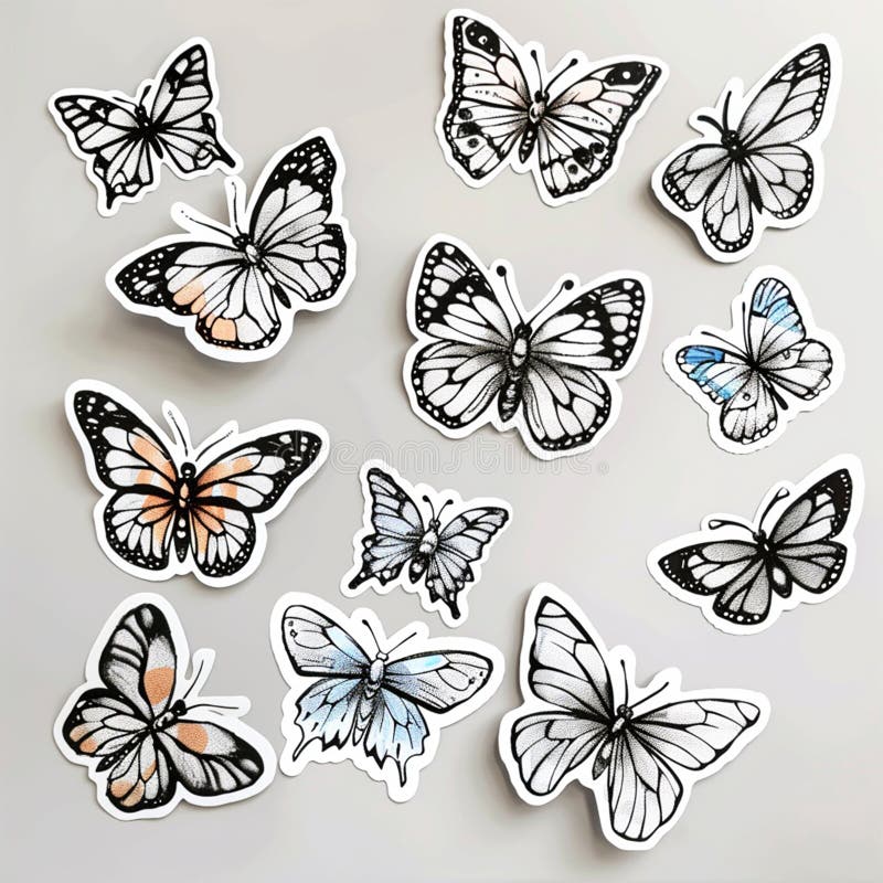 Vibrant Butterfly Stickers Featuring Colorful Designs for Decorating ...