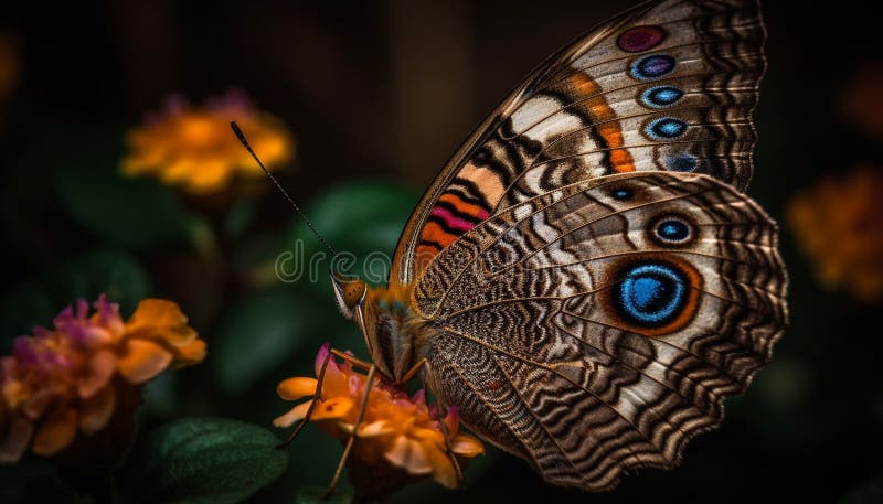 Vibrant Butterfly Wing in Multi Colored Pattern, Beauty in Nature ...
