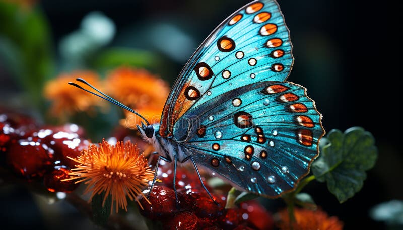 Vibrant Butterfly Wing Showcases Nature Beauty in Multi Colored ...