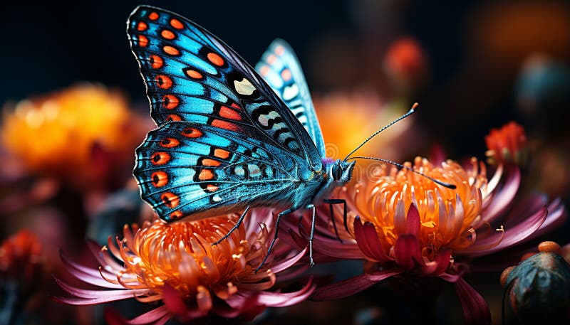 Vibrant Butterfly Wing Showcases Nature Beauty in Multi Colored ...